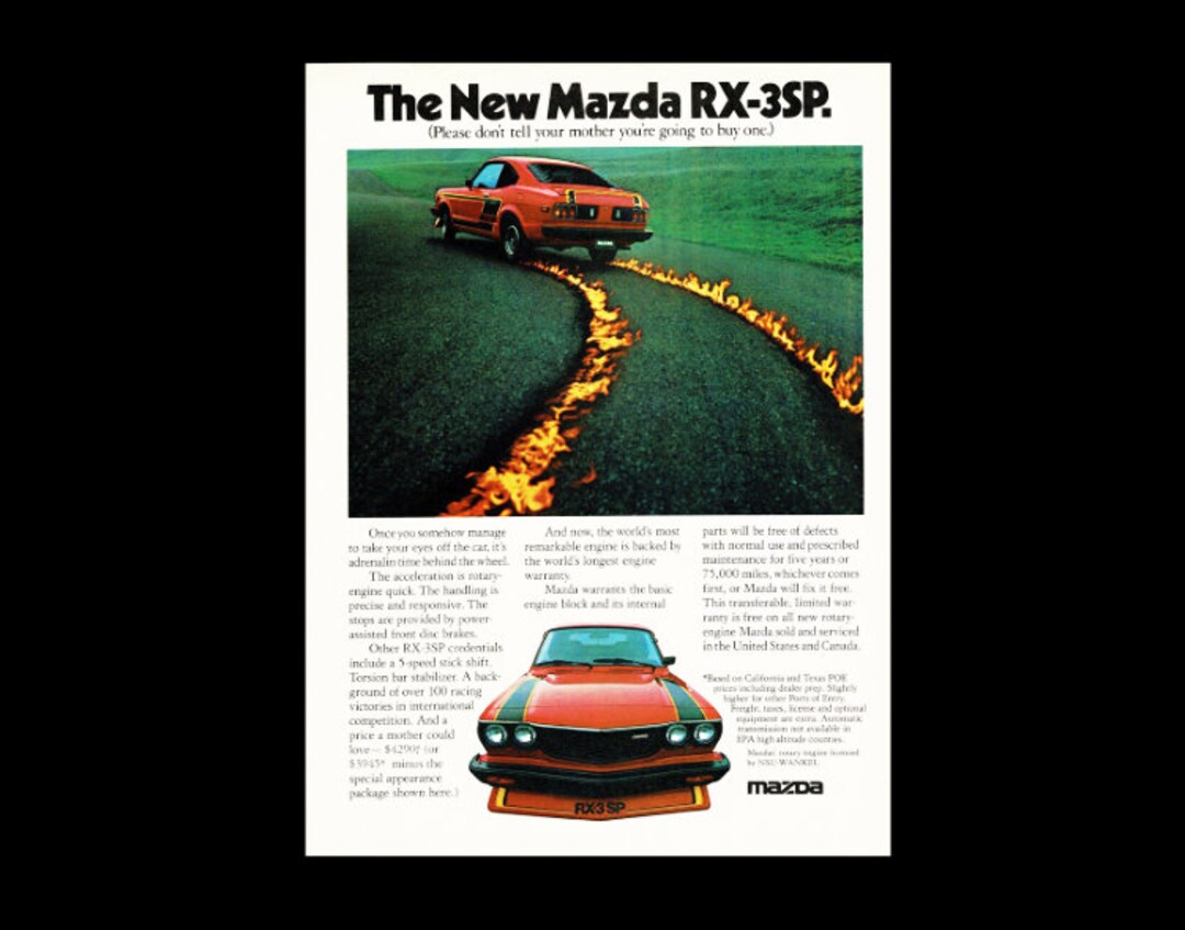 Mazda RX3 Original Magazine Ad - Etsy