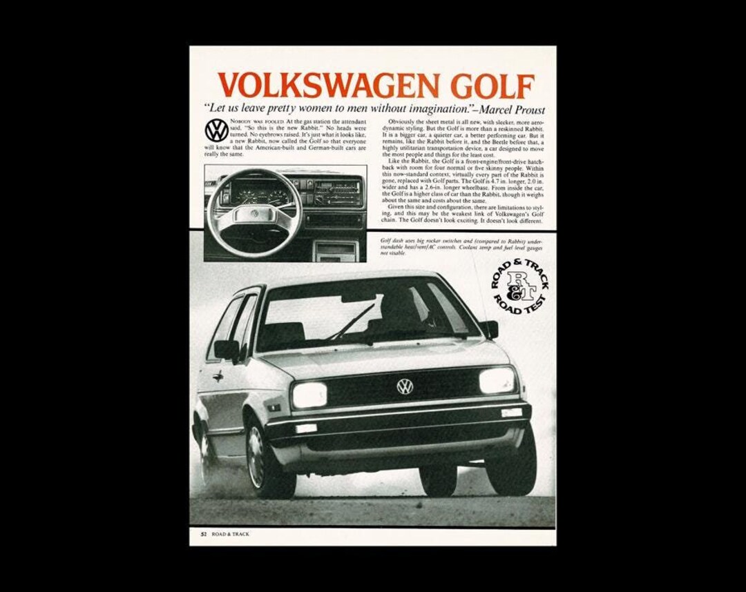 1985 VW Golf Original Magazine Road Test - Etsy