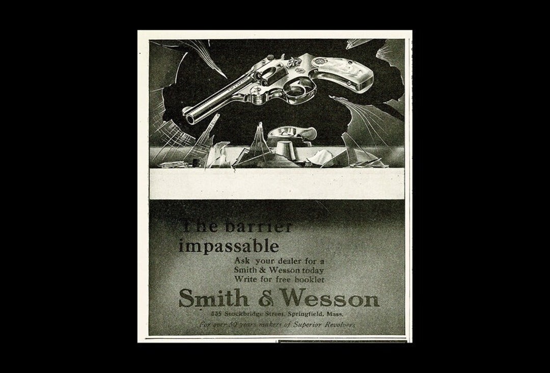 1913 Smith & Wesson Revolvers Rare Original Magazine Ad Over 100 Years ...