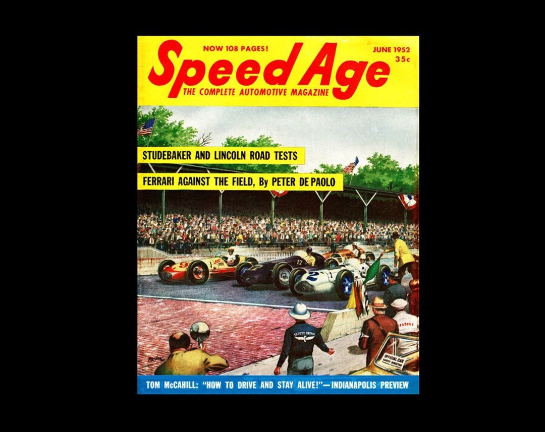 1952 Speed Age Auto Racing Magazine Poster Print - Etsy