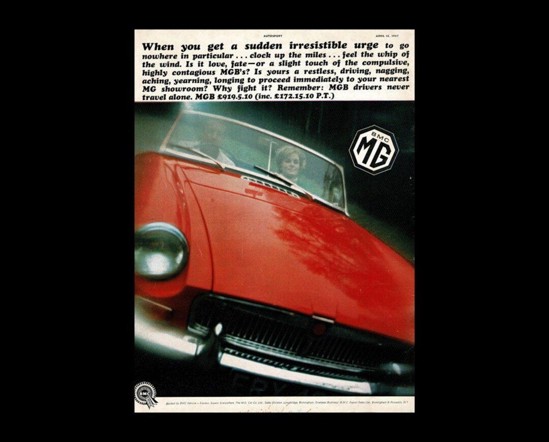 1967 MG MGB Original UK Issue Magazine Ad - Etsy