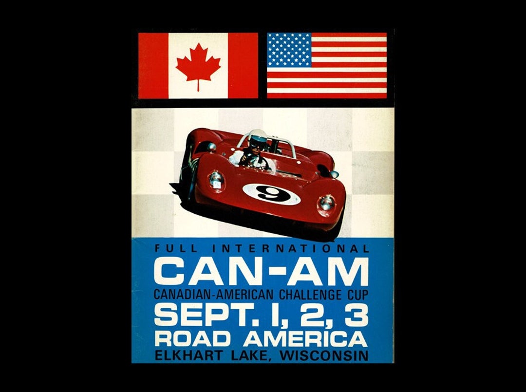 1967 Road American Can Am Vintage Auto Racing Poster Art Print - Etsy