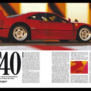 Ferrari F40 Original Magazine Ads & Road Test 3 Item Special Sale Price ...