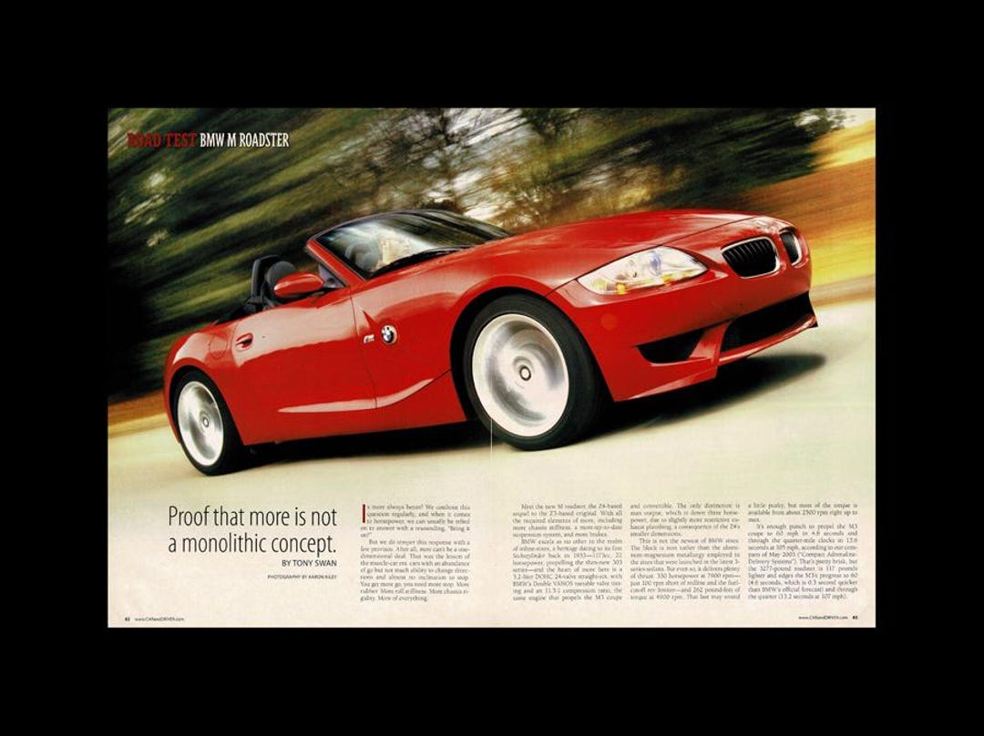 2000's BMW M Roadster Original Magazine Road Test - Etsy