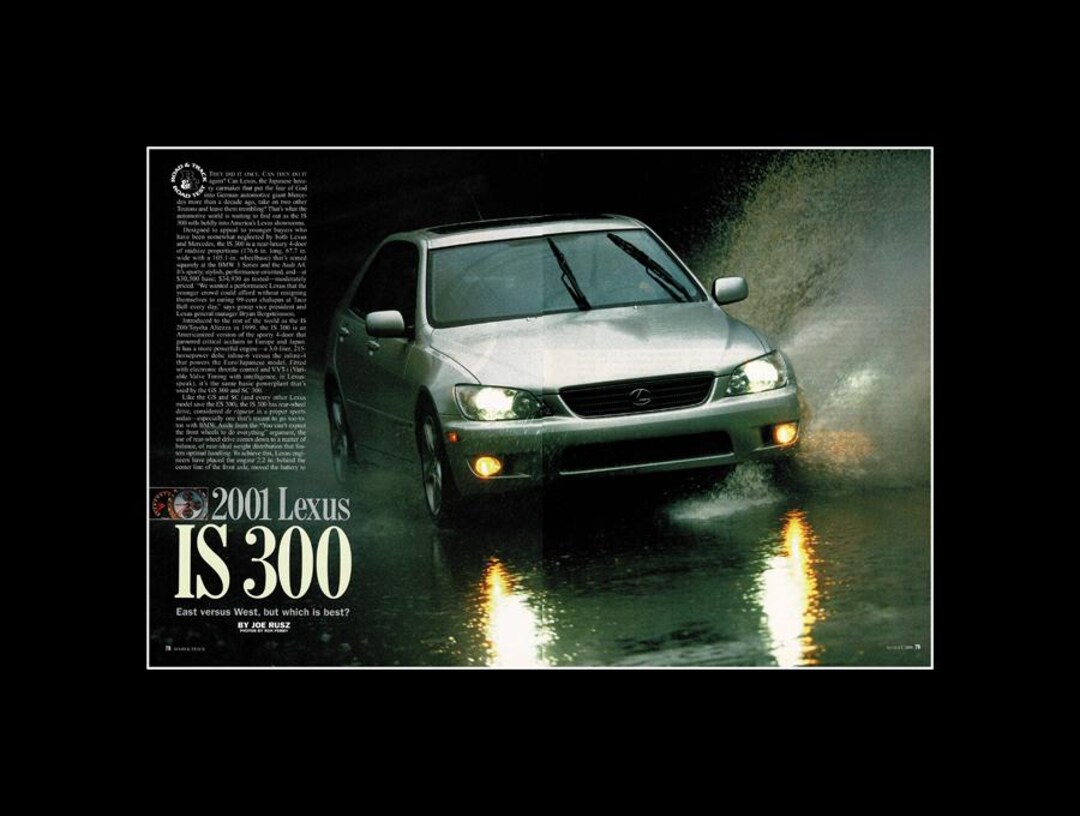 2001 Lexus IS 300 Original Magazine Road Test - Etsy