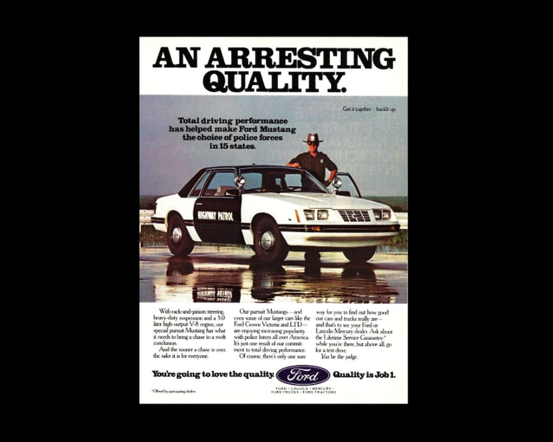1984 Ford Mustang GT Highway Patrol Police Car Original Magazine Ad - Etsy