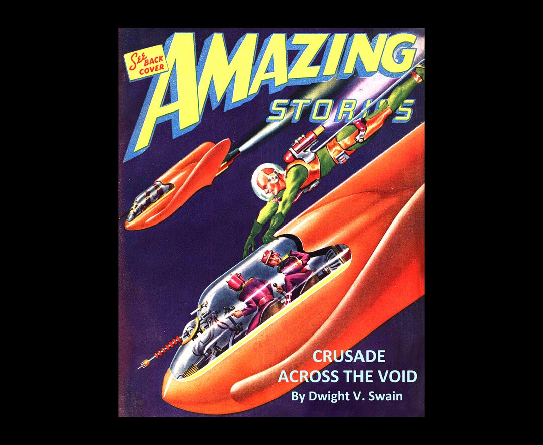1940s Amazing Stories Science Fiction Pulp Magazine Cover Poster Print