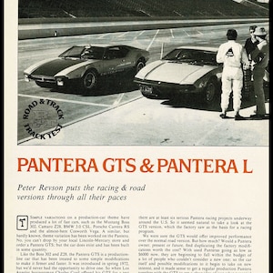 Pantera GTS Race Car and Pantera L Original Magazine Road & Race Track ...