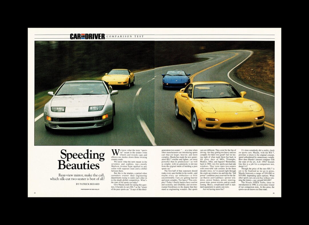 1992 Nissan 300ZX Vs. Mazda RX7 Vs. Chevy Corvette Vs. Lotus Elan ...