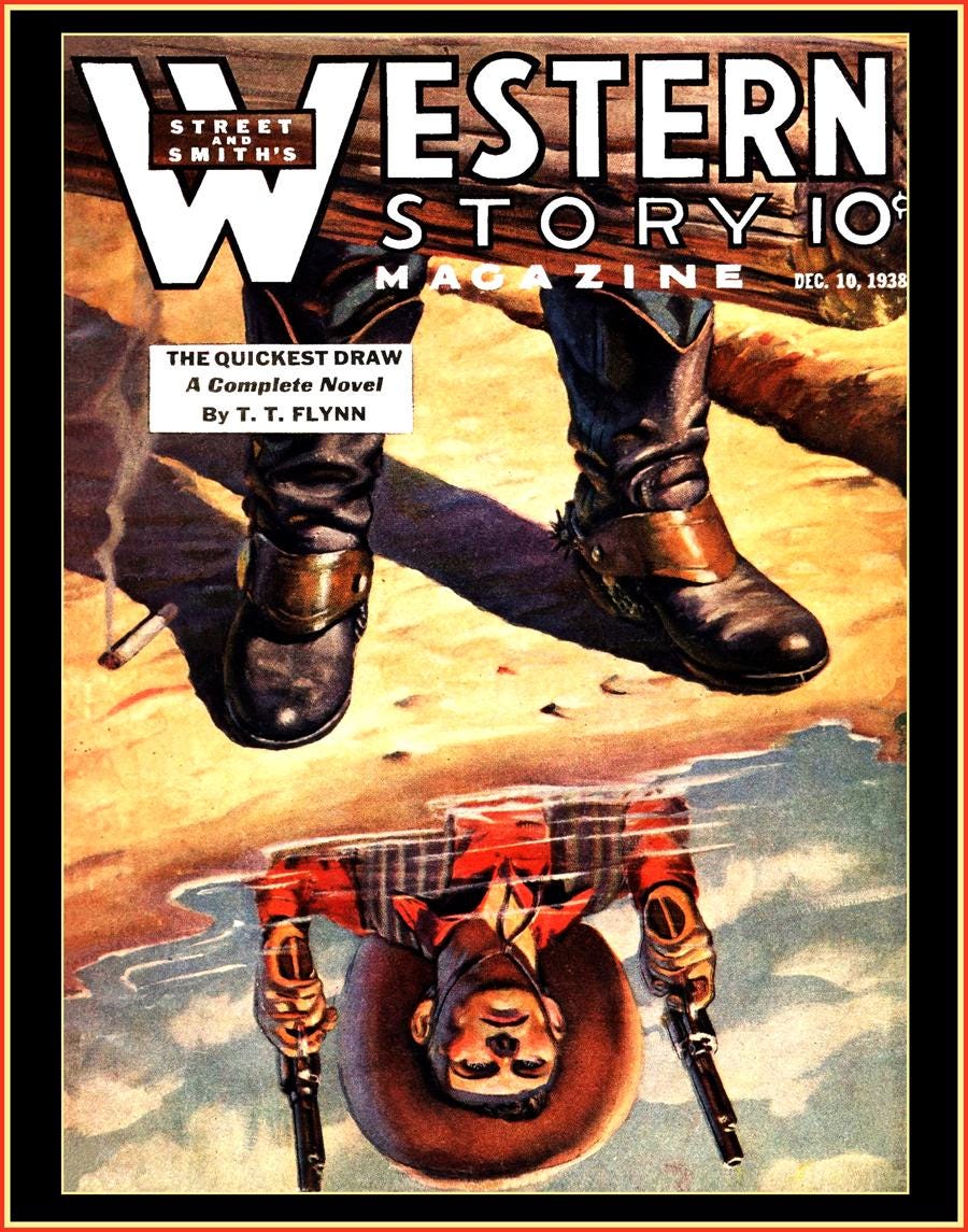 1938 Western Story Pulp Magazine Cover Poster Print - Retro Pulp ...