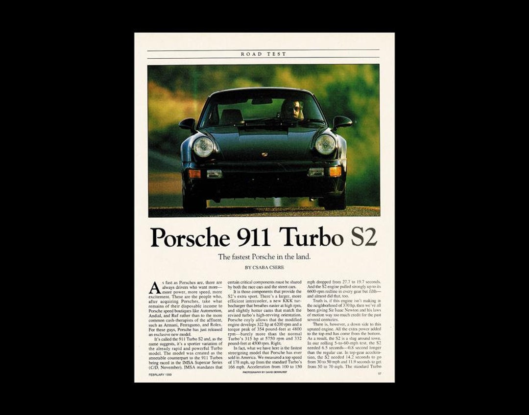 1993 Porsche 911 Turbo Original Magazine Road Test - Etsy