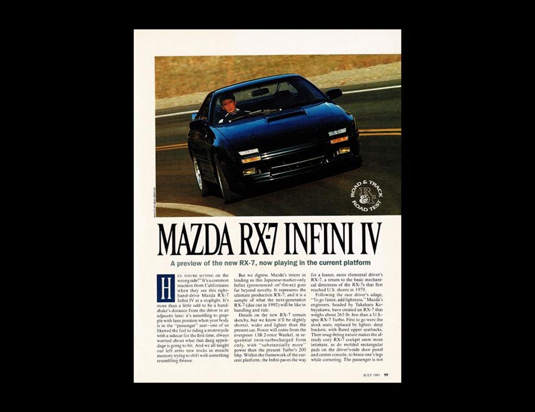 1991 Mazda RX7 Infini IV - Japanese Market Only - Original Magazine ...