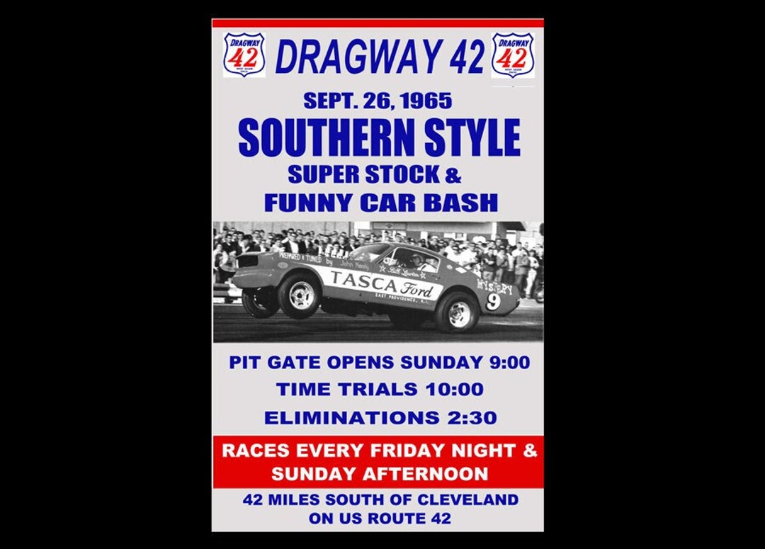 1965 Dragway 42 Vintage Drag Racing Poster Print - Etsy