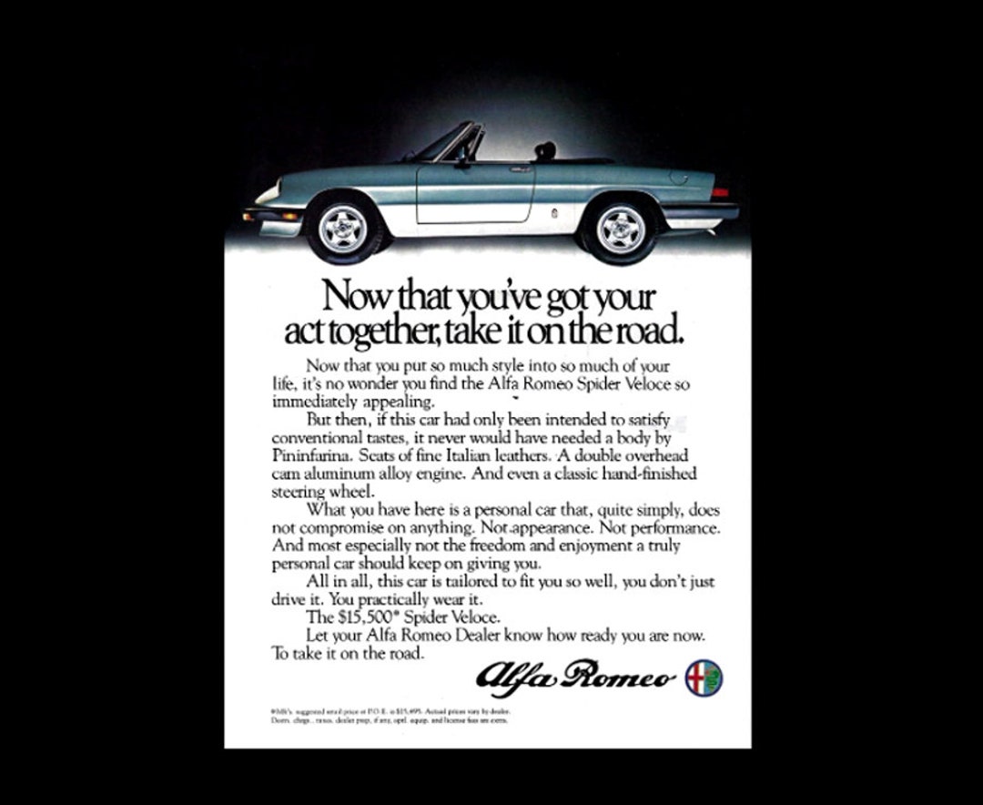 1979 Alfa Romeo Spider Original Magazine Ad - Etsy