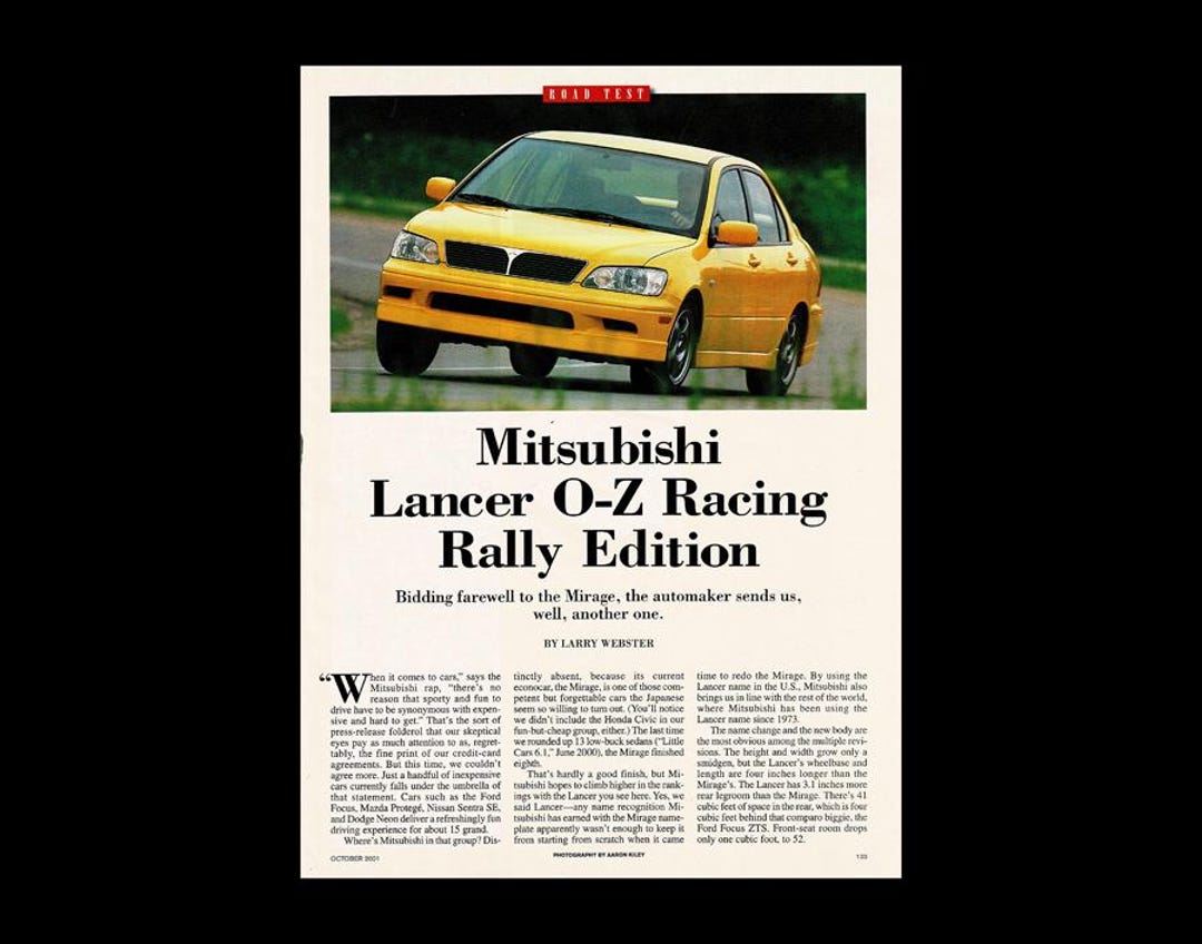 Mitsubishi Lancer OZ Racing Rally Edition Original Magazine Road Test ...