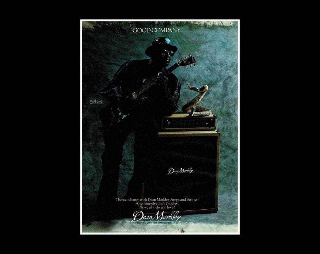 1986 Bo Diddley Original Magazine Ad Dean Markley Guitar Amps Etsy