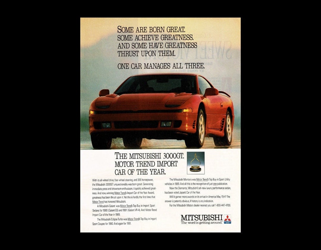 1995 Mitsubishi 3000GT VR-4 Original Magazine Ad - Etsy