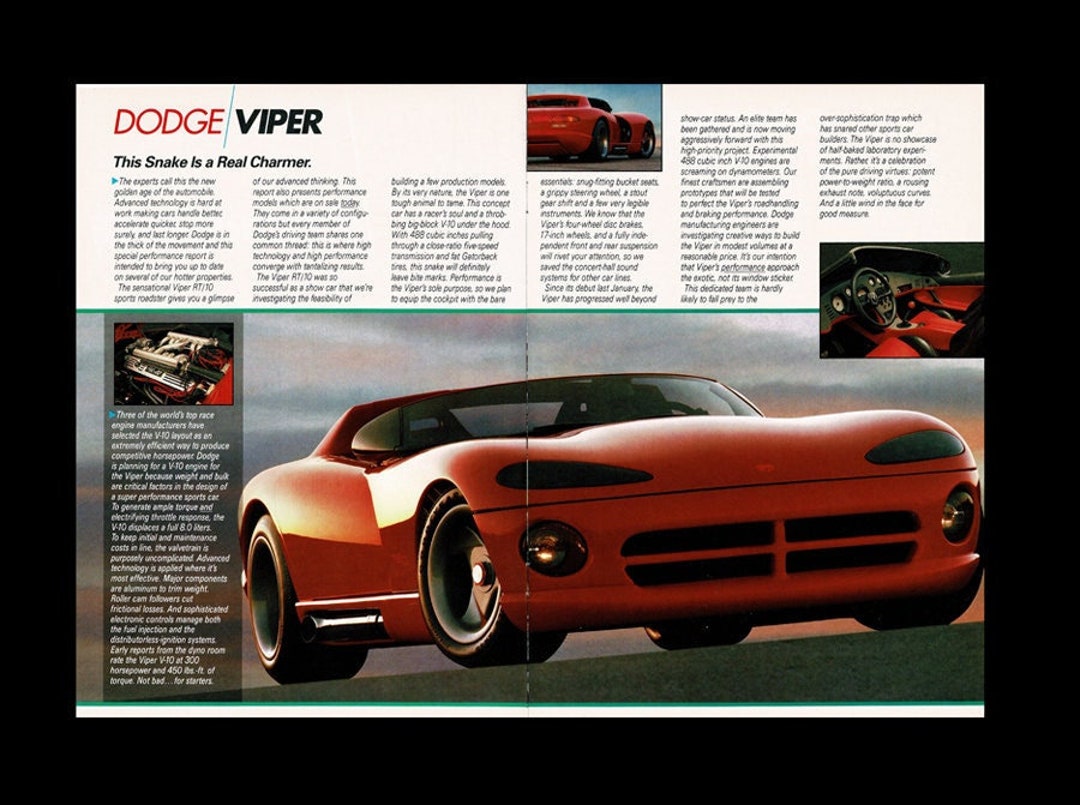 1990 Dodge Performance Original 12 Page Magazine Ad Insert Viper ...