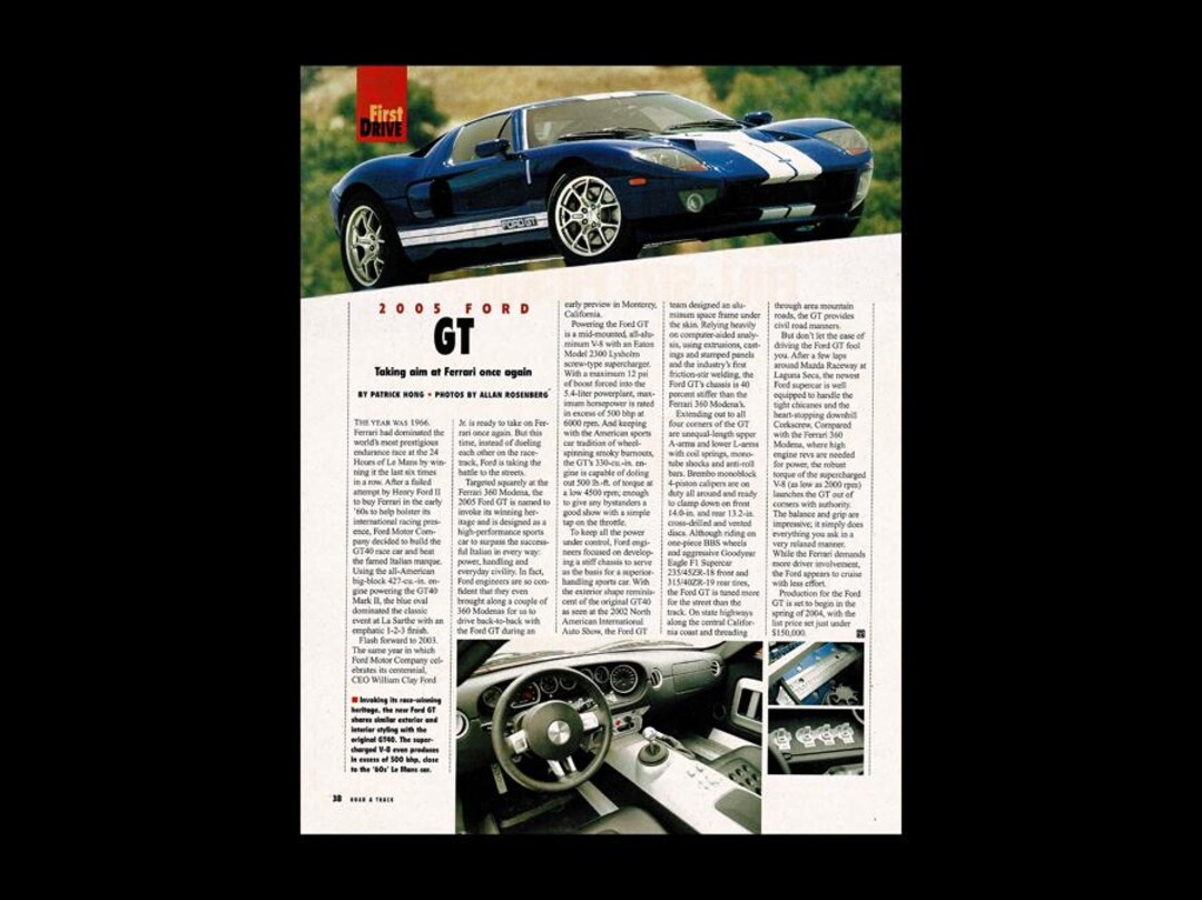 2005 Ford GT Original Magazine First Drive Mini Road Test - Etsy