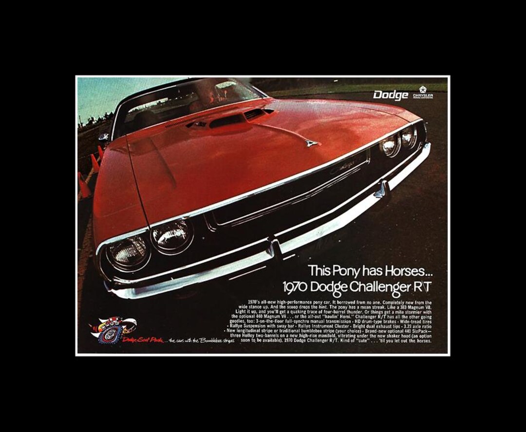 1970 Dodge Challenger Original Magazine Ad - Etsy