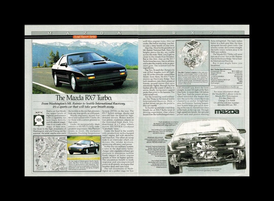 1989 Mazda RX7 Turbo Original Magazine Ad - Etsy
