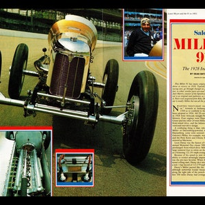 1928 Miller 91 Indy 500 Race Car Magazine Feature Article - 1985 ...