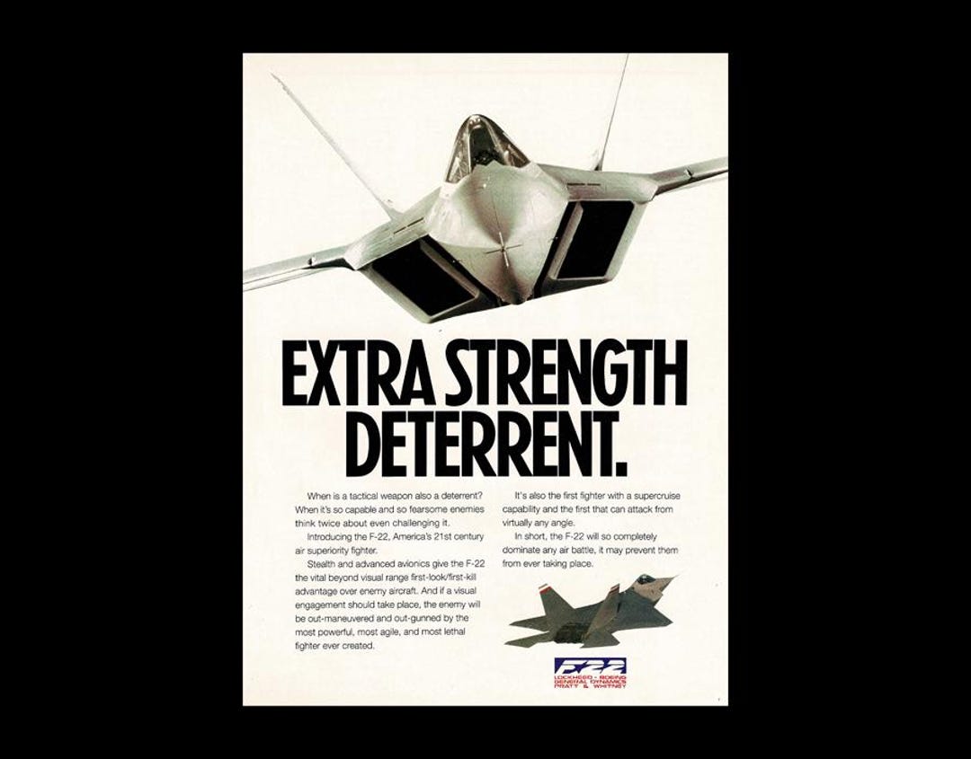 1992 Lockheed F-22 Fighter Aircraft Original Magazine Ad - U.S. Air ...