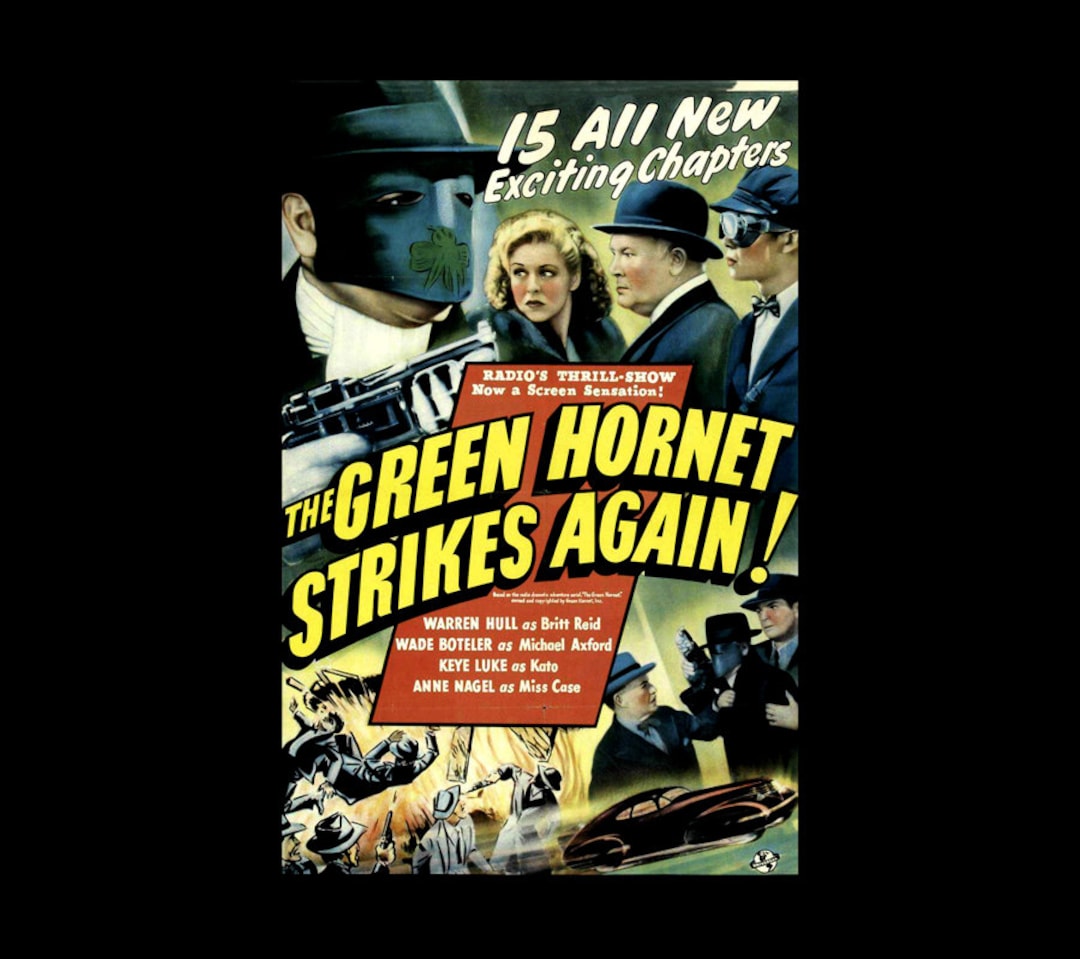 1941 Green Hornet "strikes Again" Detective Movie Serial Poster Art ...