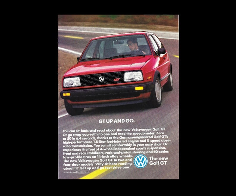 1987 VW Golf GTI Original Magazine Ad - Etsy