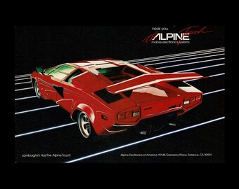 Lamborghini Countach Alpine Poster - Etsy