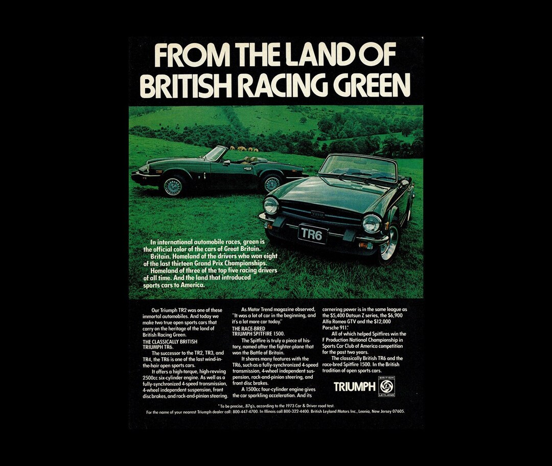 1977 Triumph TR6 & Spitfire Original Magazine Ad - Etsy