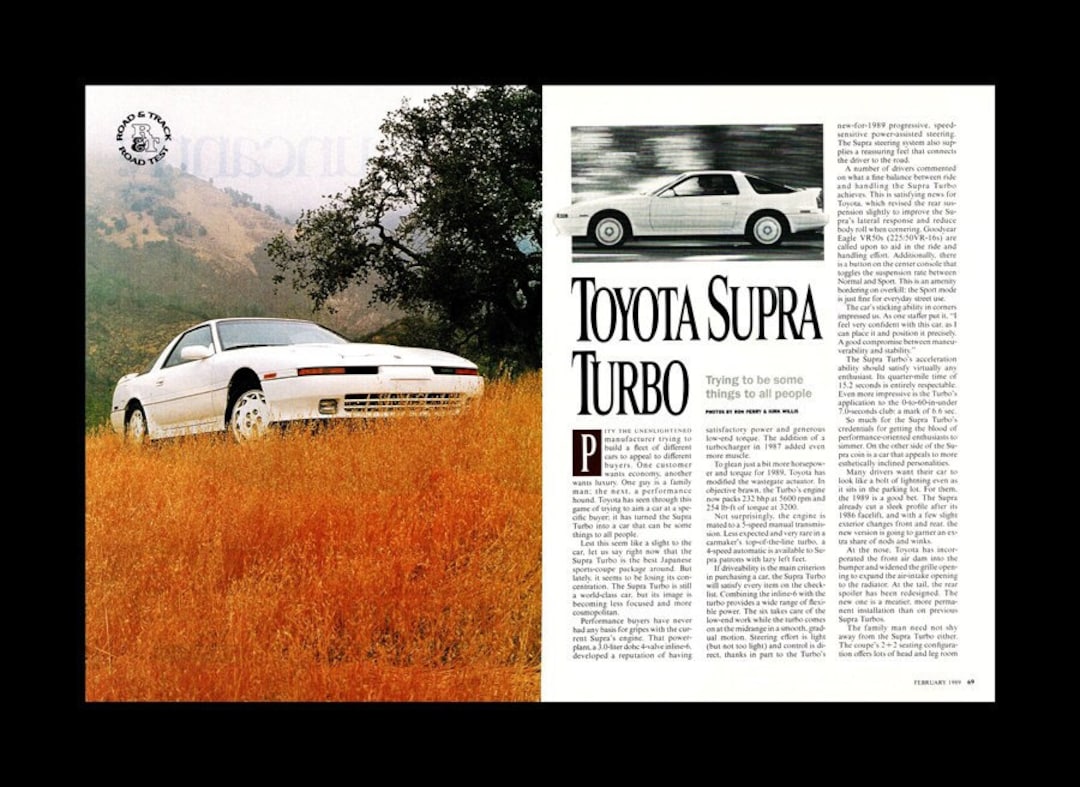 1989 Toyota Supra Original Magazine Road Test - Etsy