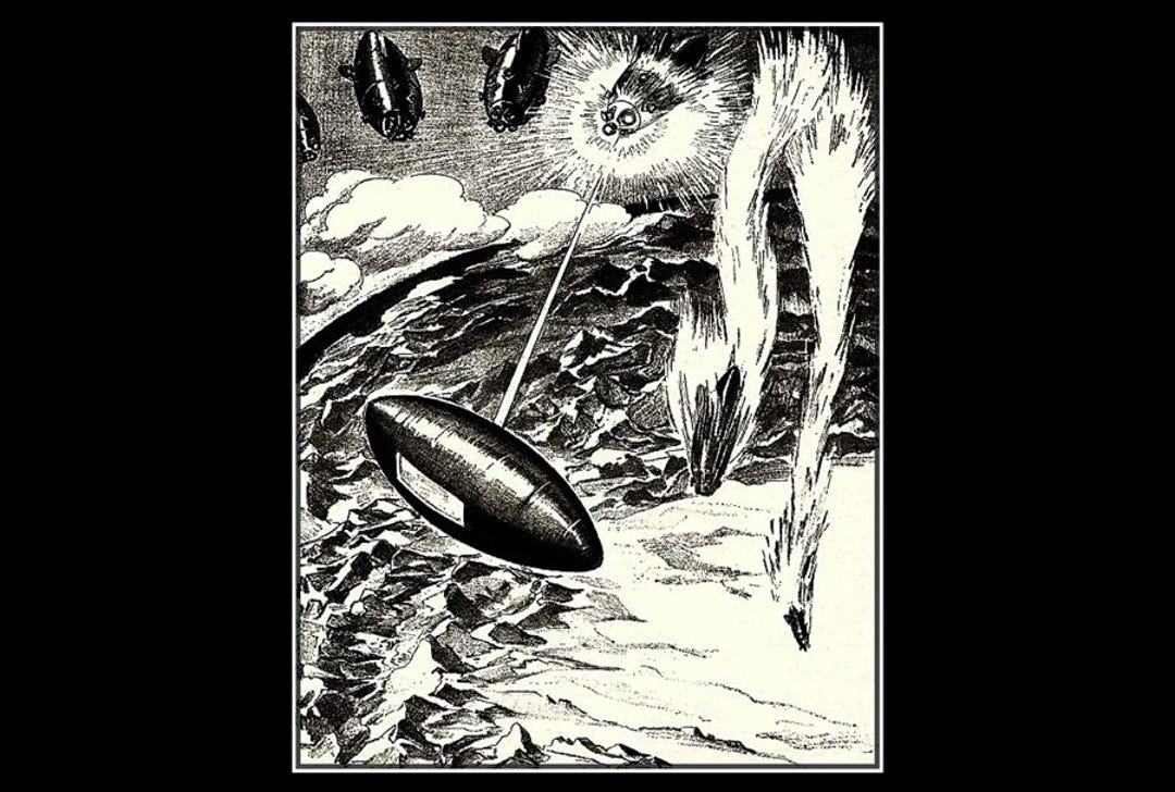 1930 Science Fiction Pulp Magazine Outer Space Illustration Art Poster ...