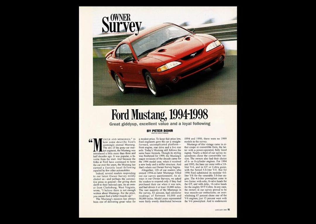 1994 - 1998 Ford Mustang Original Magazine Owners Survey - Etsy