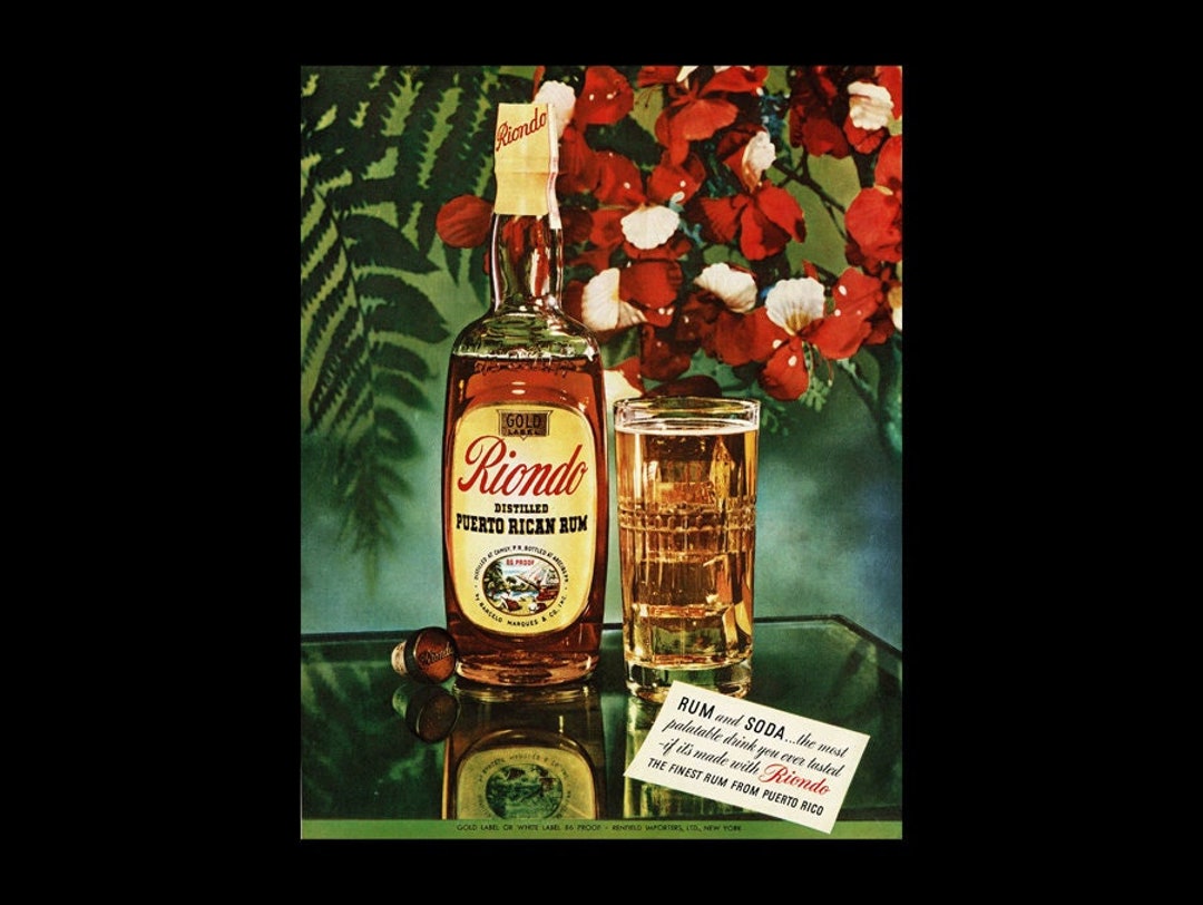 1954 Riondo Puerto Rican Rum Original Magazine Ad Vintage - Etsy