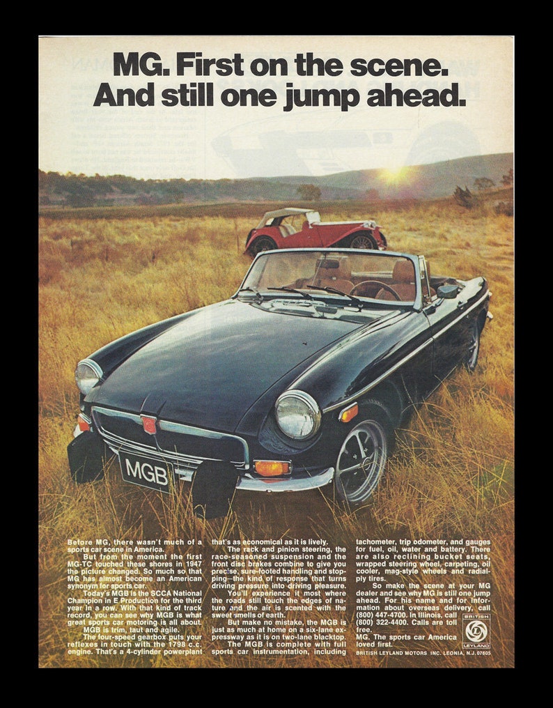 1974 MG MGB Original Magazine Ad - Etsy