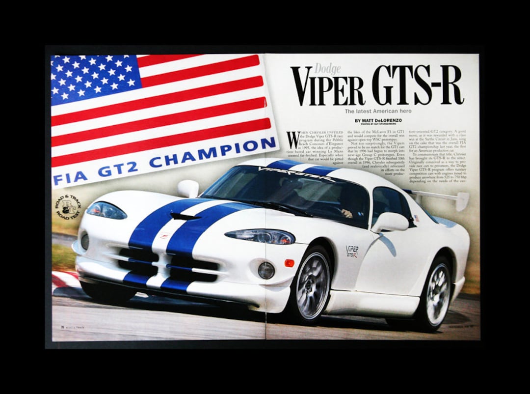 1998 Dodge Viper GTS-R Original Magazine Road Test - Etsy