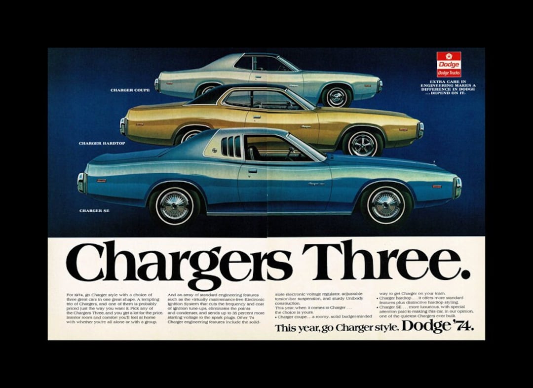 1974 Dodge Charger Original Magazine Ad - Etsy