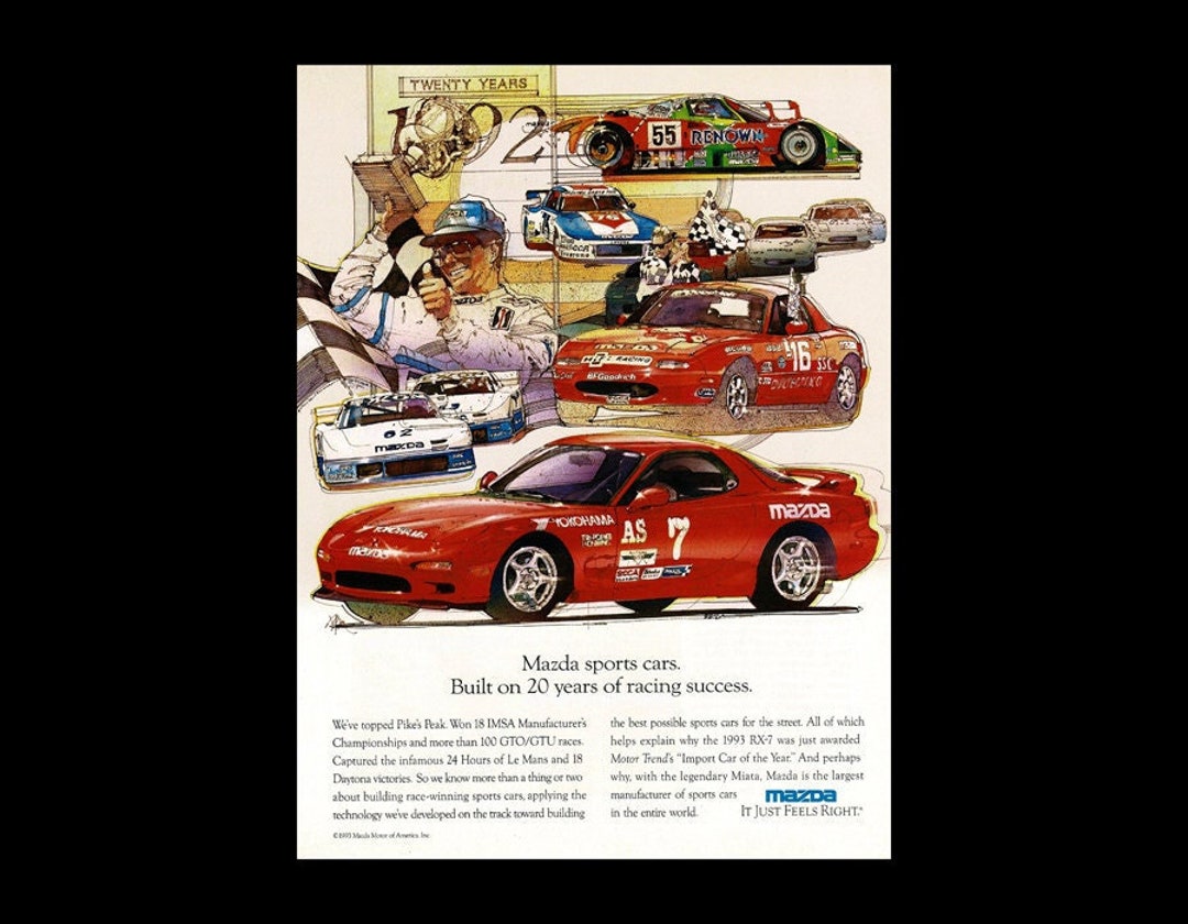 1993 Mazda Miata Race Car Original Magazine Ad - Etsy