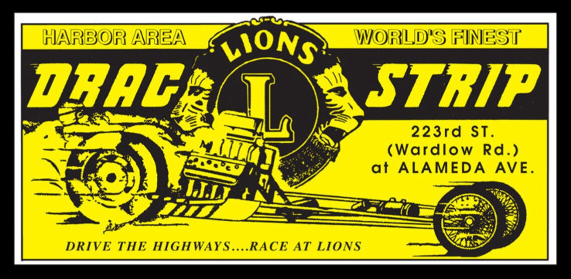 1965 Lions Drag Strip Drag Racing Banner Poster Print - Etsy