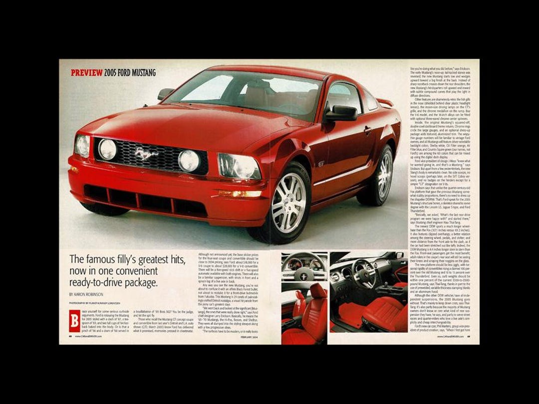 2005 Ford Mustang Original Magazine New Model Preview Feature - 2/2004 ...