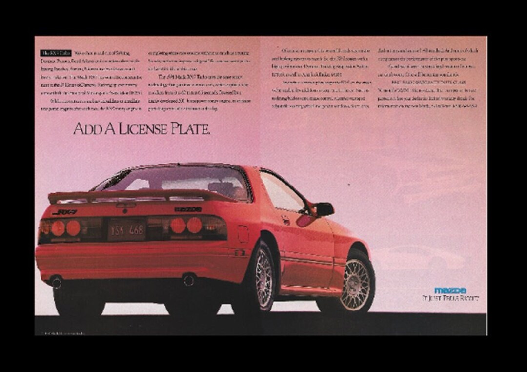 1991 Mazda RX7 Turbo Original Magazine Ad - Etsy