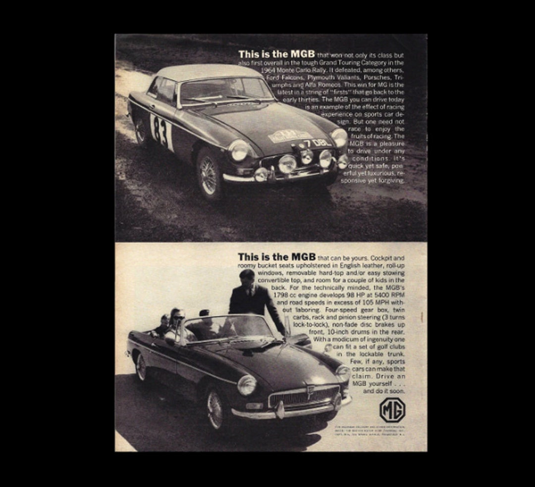 1964 MG MGB Original Magazine Ad - Etsy