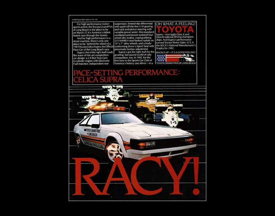 1983 Toyota Supra Original Magazine Ad - Long Beach Grand Prix Pace Car ...