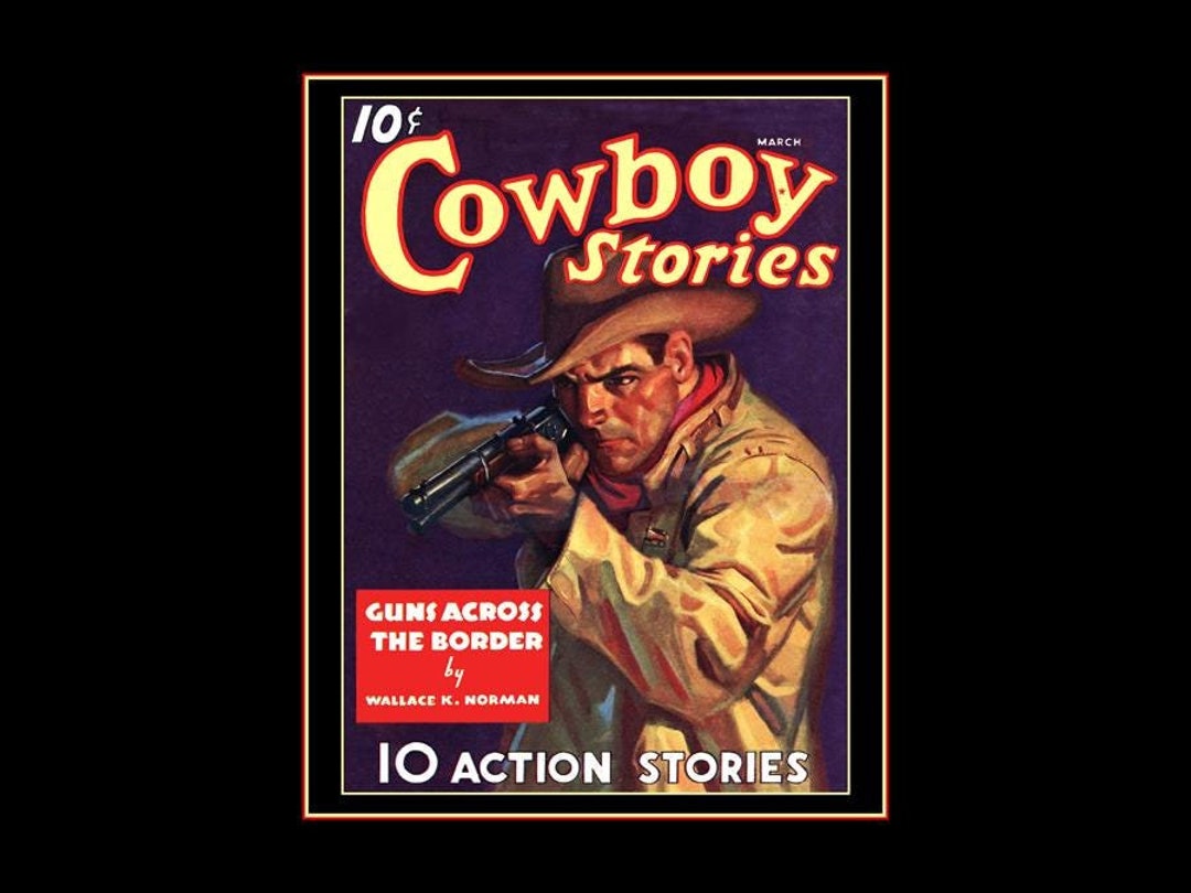 1940's Cowboy Stories Pulp Magazine Cover Poster Print - Retro Pulp ...