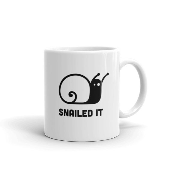 Funny & Cute Snail Mug / Kawaii Snail Gift for Cute Animal | Etsy