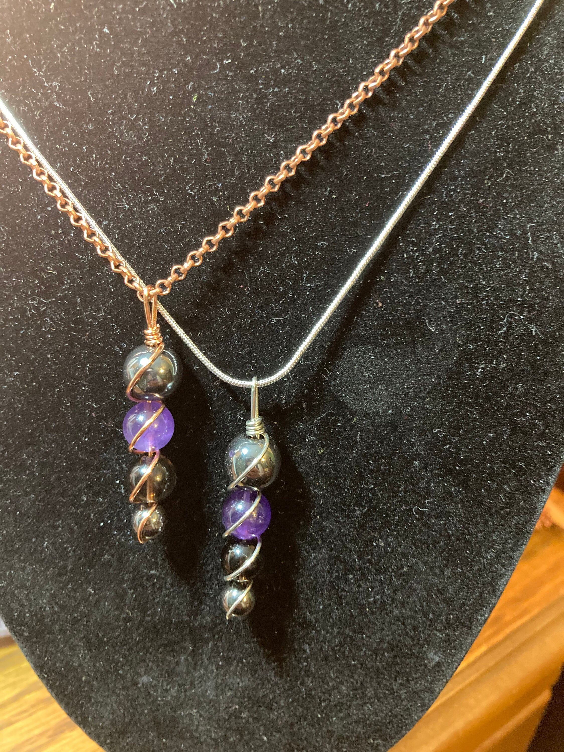 Grief & loss crystal necklace wire wrapped pendant smoky | Etsy