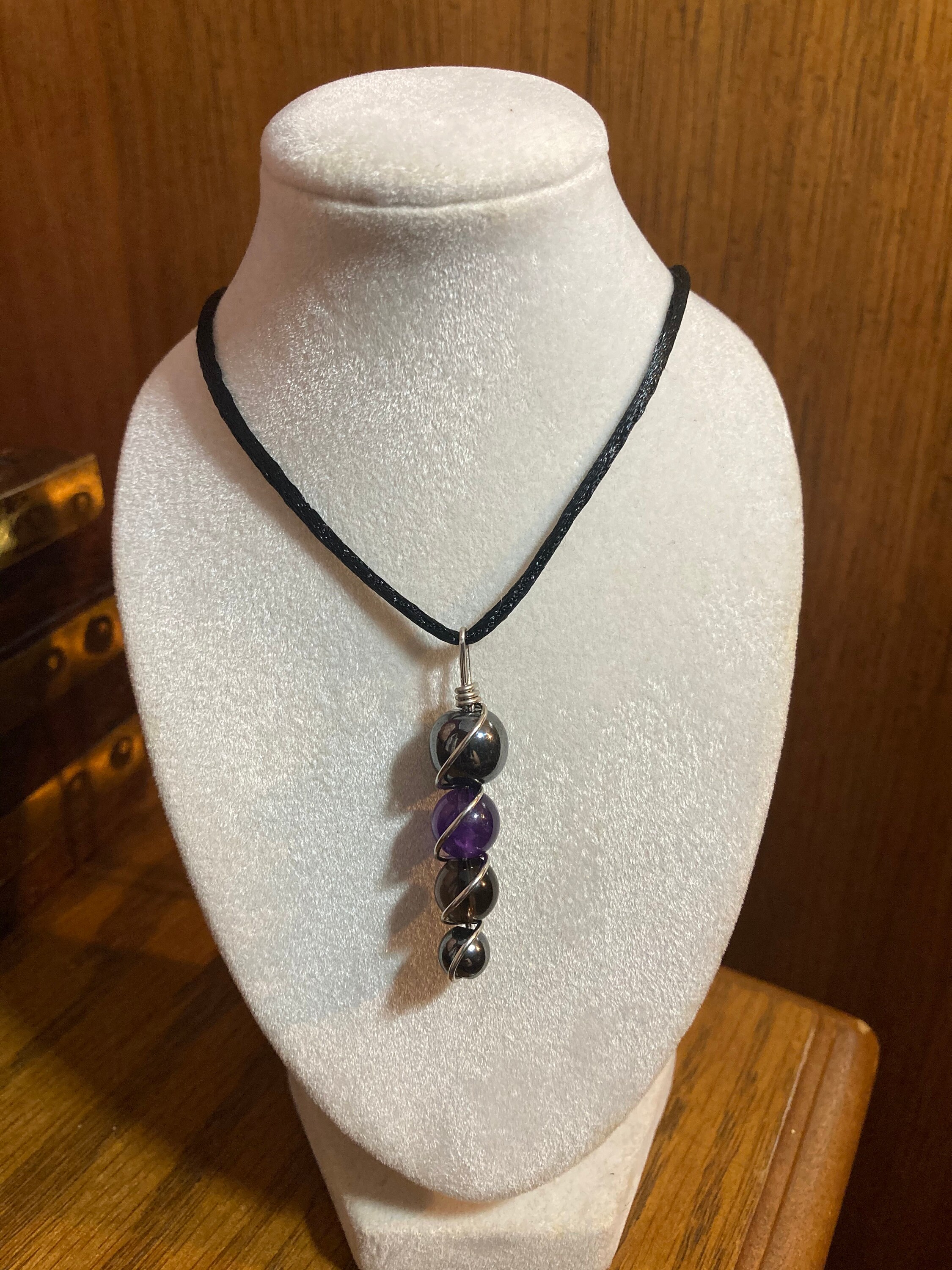 Grief & loss crystal necklace wire wrapped pendant smoky | Etsy