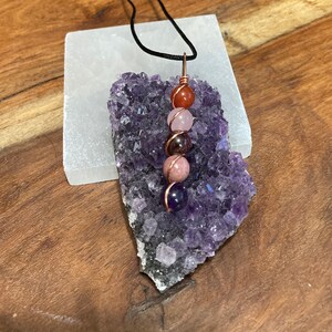 Attract Love Crystal Intention Wire Wrapped Necklace Pendant Rose ...