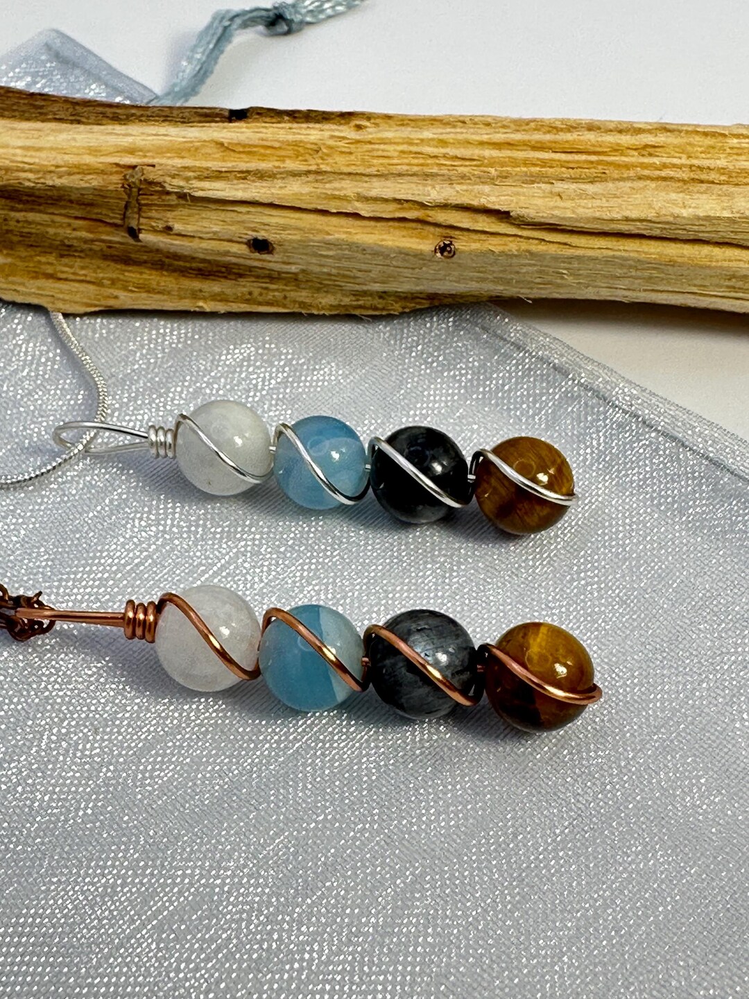 Gemini Zodiac Necklace, Copper Wire Wrapped Pendant, Tigers Eye ...
